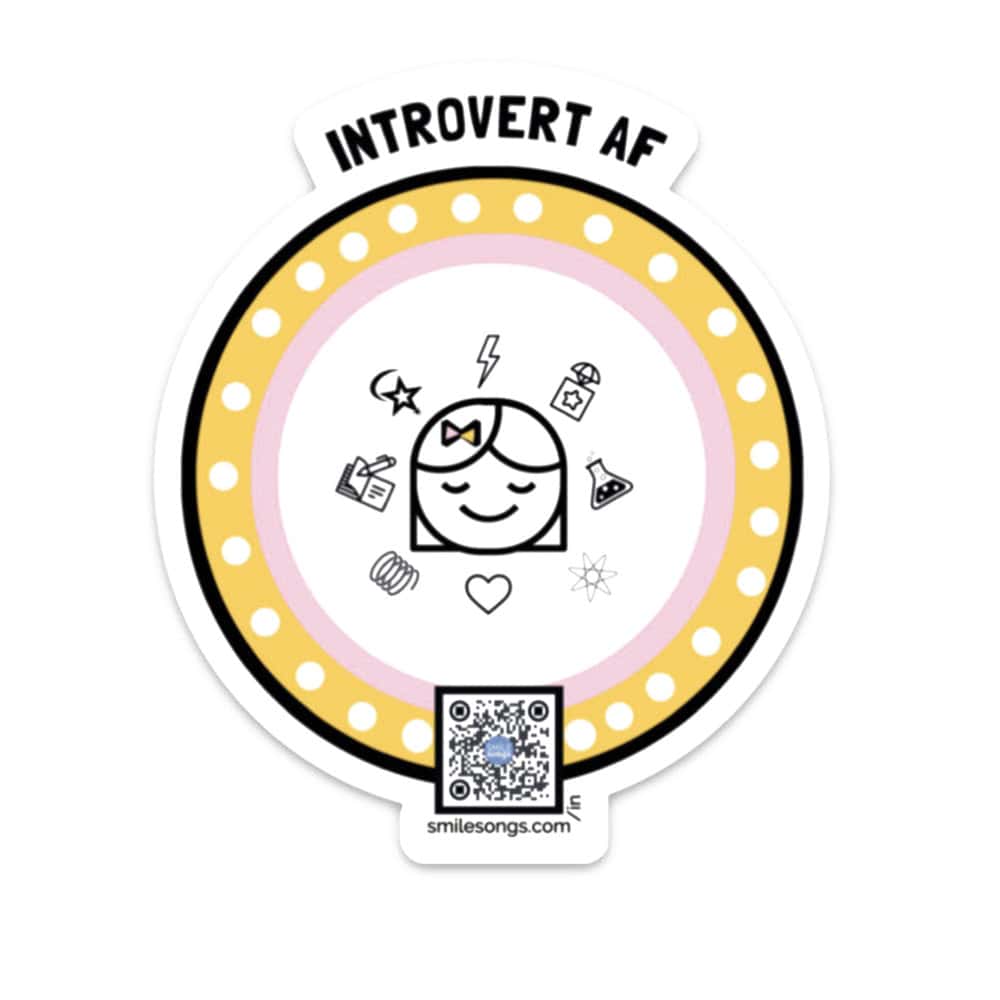 Introvert AF diecut sticker – Smile Songs